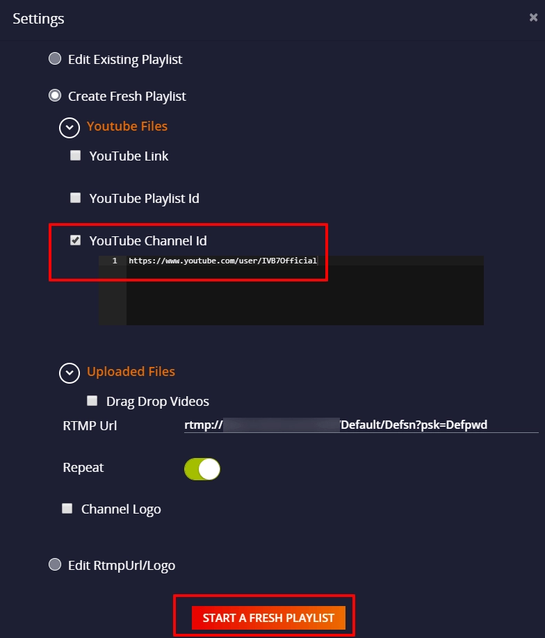 Autostream Settings - knowledgebase