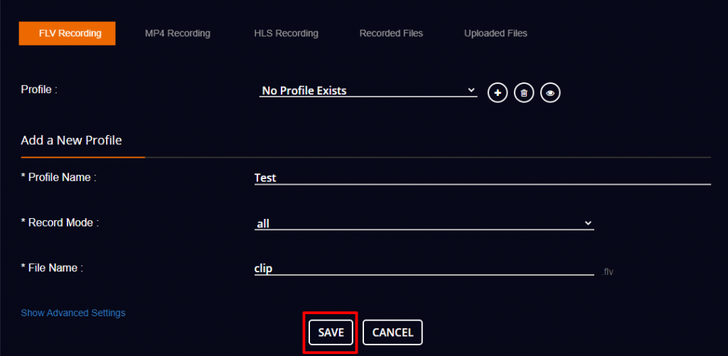 FLV, MP4 and HLS Sources Recording - knowledgebase