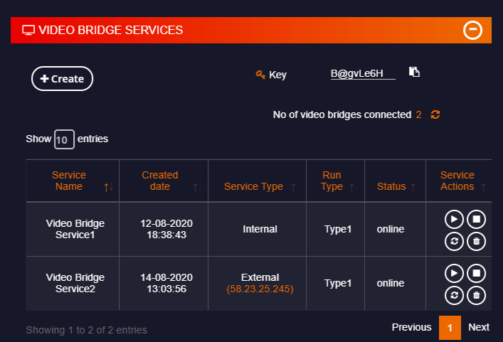Video Bridge Service Settings - knowledgebase